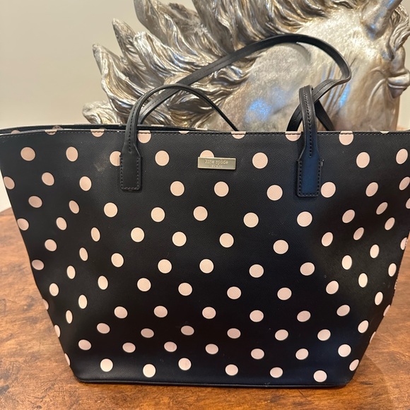 kate spade | Bags | Kate Spade Polka Dot Handbag Classic Tote Style ...